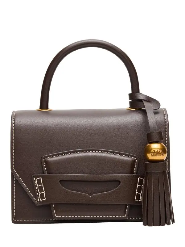 Steve Madden Preppy Top-handle Bag With Penny Loafer Detail - Brown