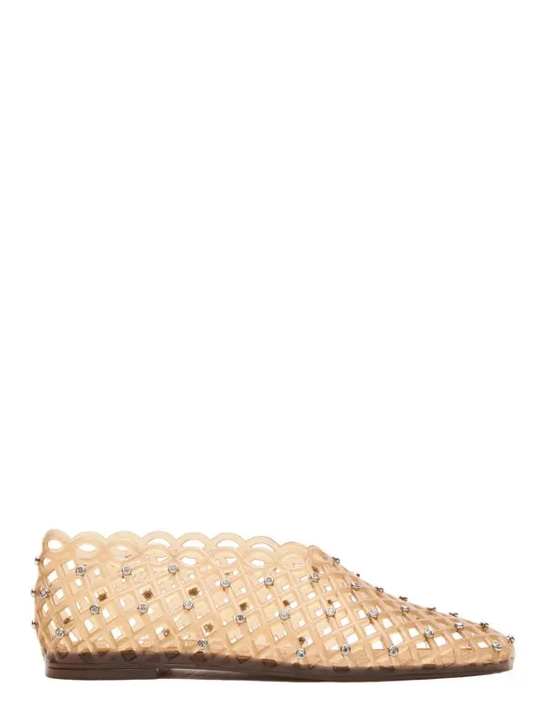 Steve Madden Grove Rhinestone Embellished Square Toe Flats - Tan