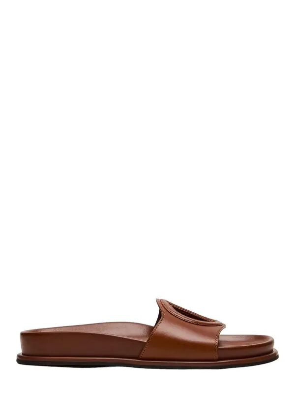Steve Madden Zosia Leather Slide Sandals - Cognac
