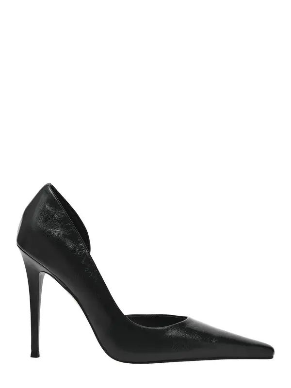 Steve Madden Leather Pointed Toe Stiletto Heels - Black