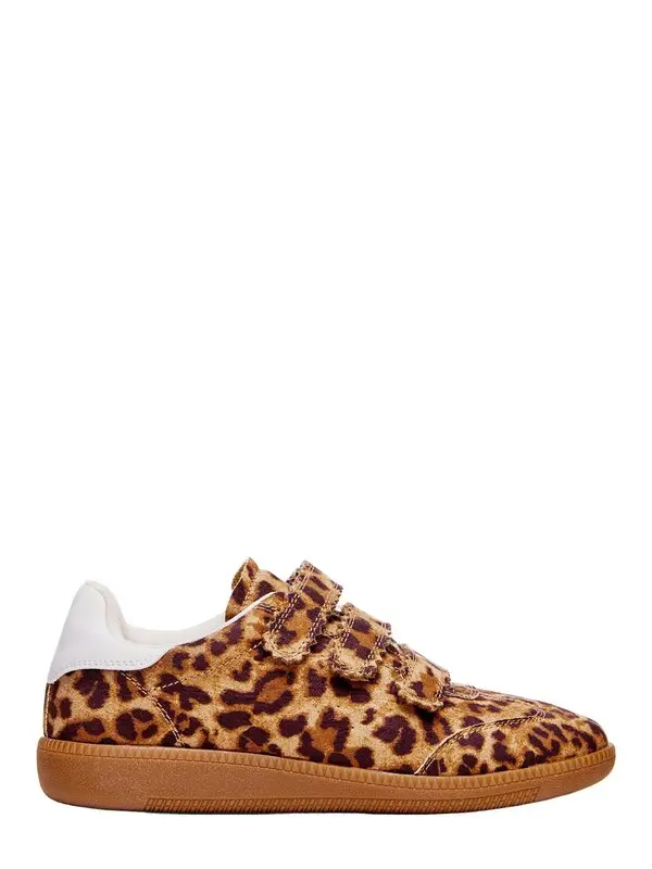 Steve Madden Print Low-top Sneakers With Velcro Closure - Leopard