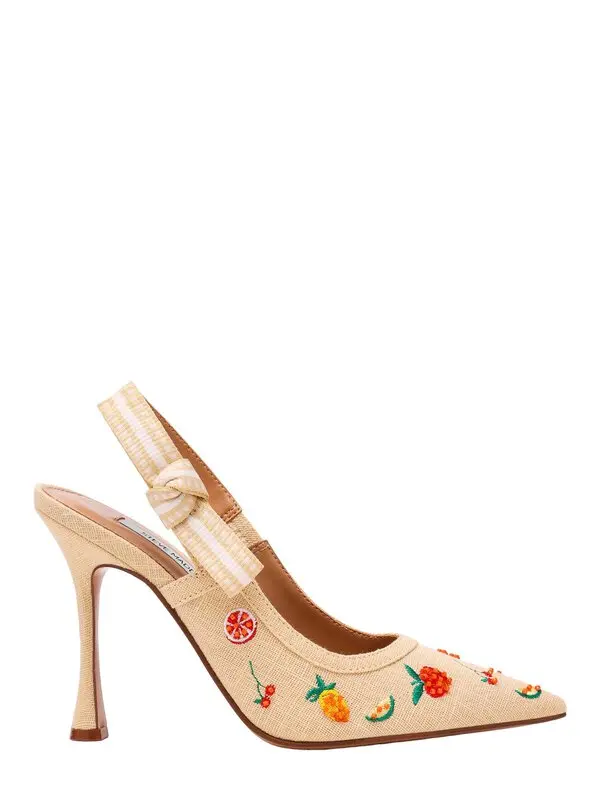 Steve Madden Bri Raffia Pointed Toe Stiletto Slingback Heels - Fruit Multi