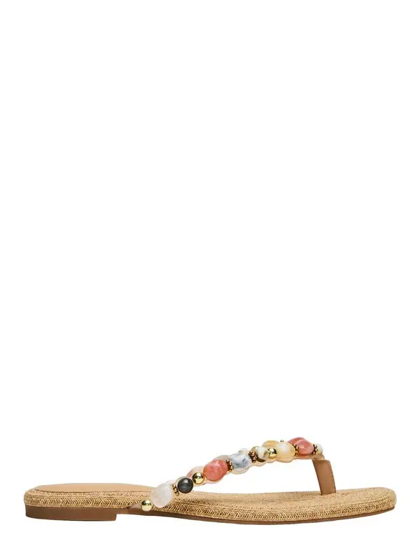 Steve Madden Marble Thong Sandals - Natural Multi