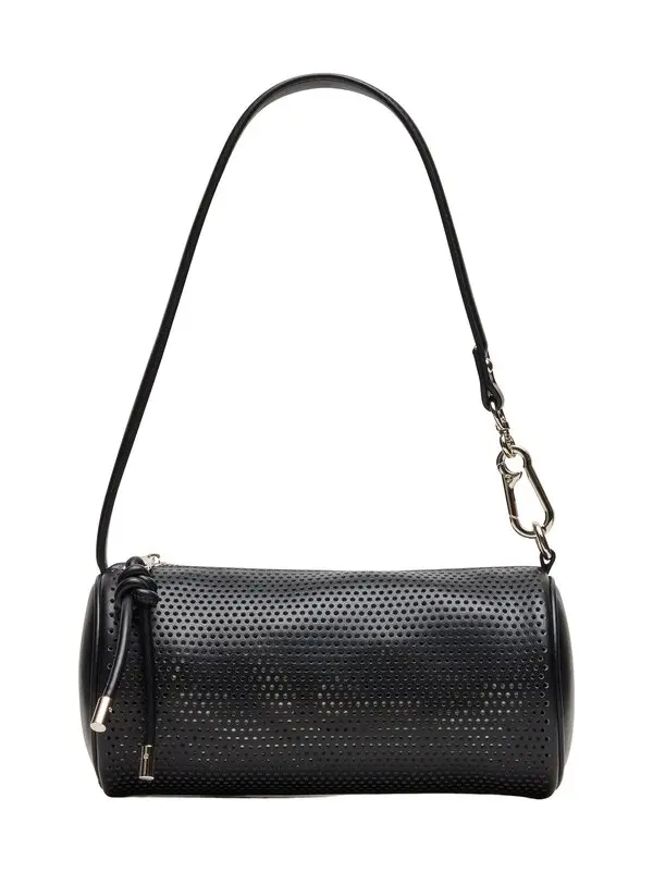 Steve Madden Priya Perforated Mini Barrel Shoulder Bag - Black