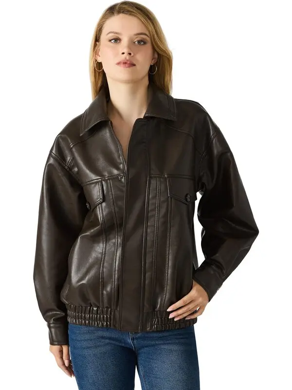 Steve Madden Henson Faux Leather Jacket - Coco