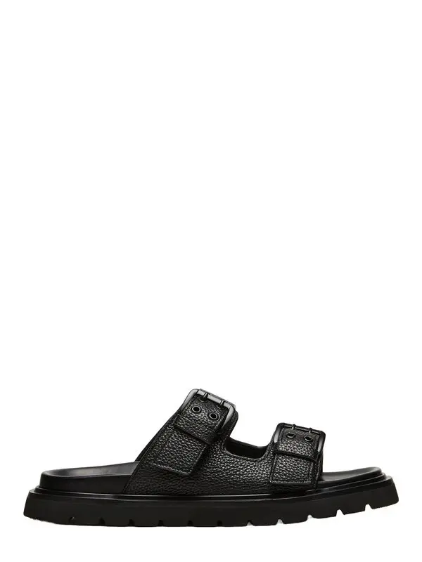 Steve Madden Luxor Buckled Slide Sandals - Black
