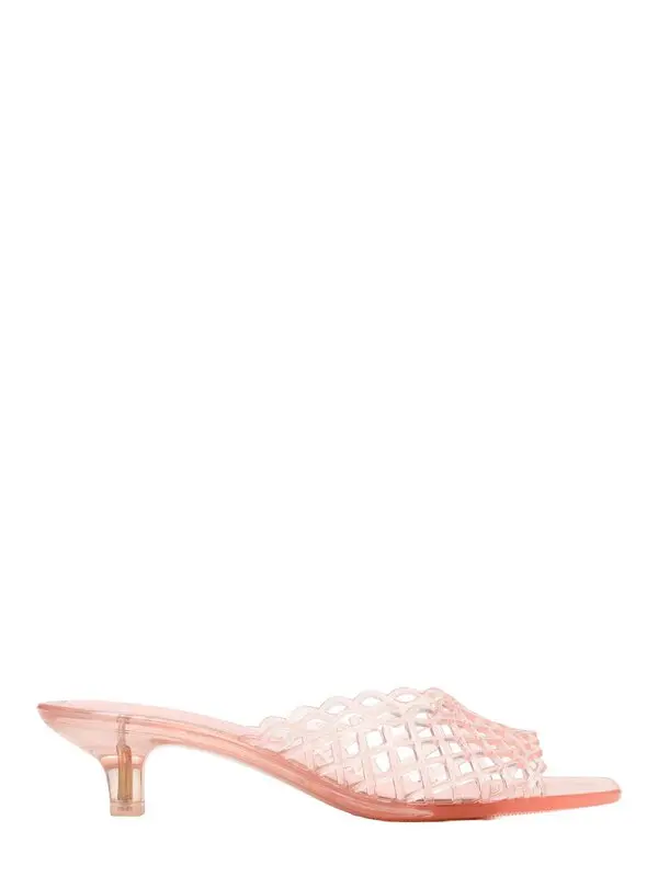 Steve Madden Woven Lattice Mule Heels - Pink