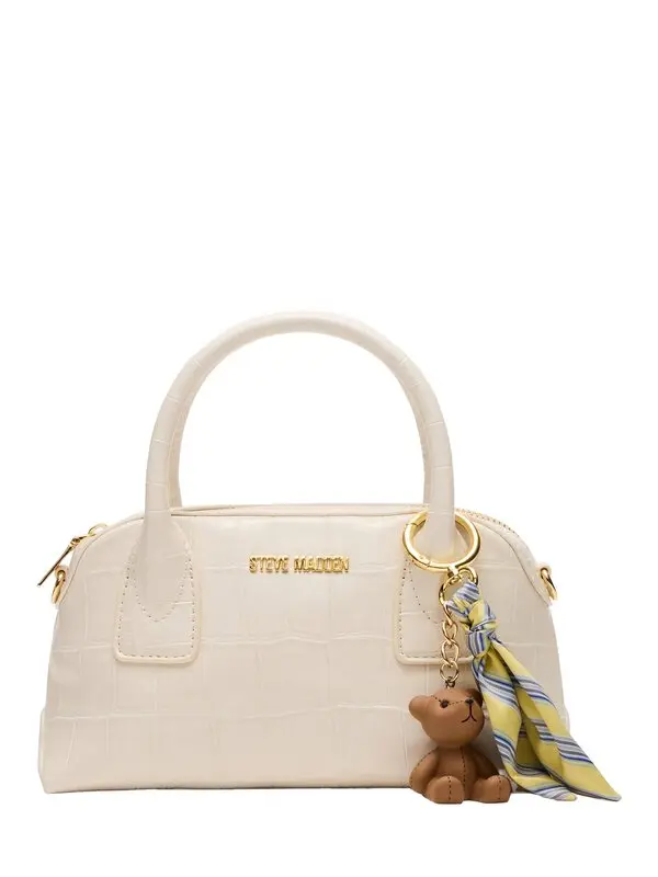 Steve Madden Melodie Satchel Bag - Bone Crocodile
