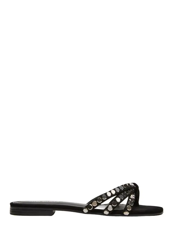 Steve Madden Calissi Rhinestones Thong Sandals - Black