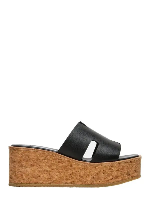 Steve Madden Harmony Mule Sandals With Cork Wedge - Black