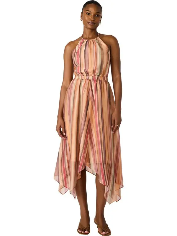 Steve Madden Dalina Sleeveless Halterneck Stripe Maxi Dress - Stripe Multi