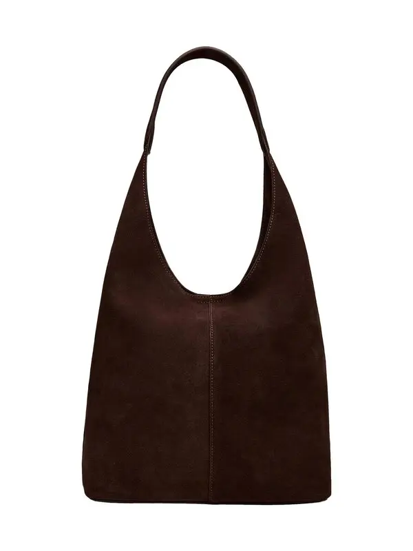 Steve Madden Suede Hobo Tote Bag - Chocolate