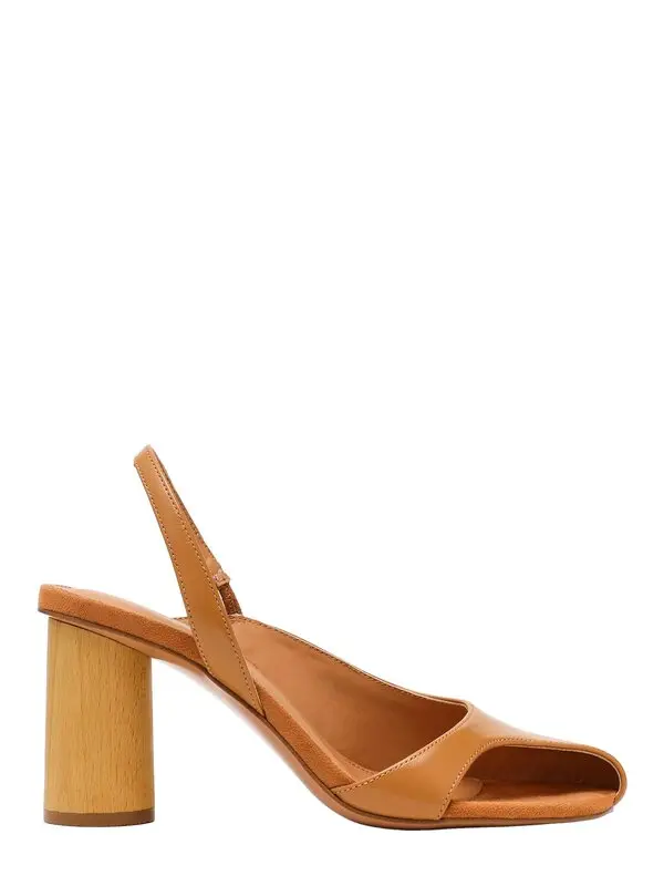 Steve Madden Janine Block Heel Slingback Sandals - Tan