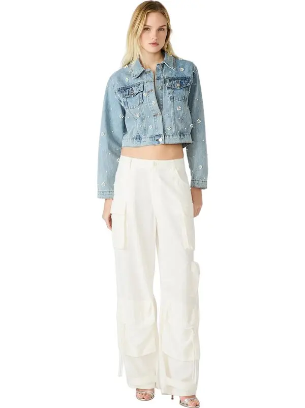 Steve Madden Duo Pant Wide Leg Cargo Pants - Antique