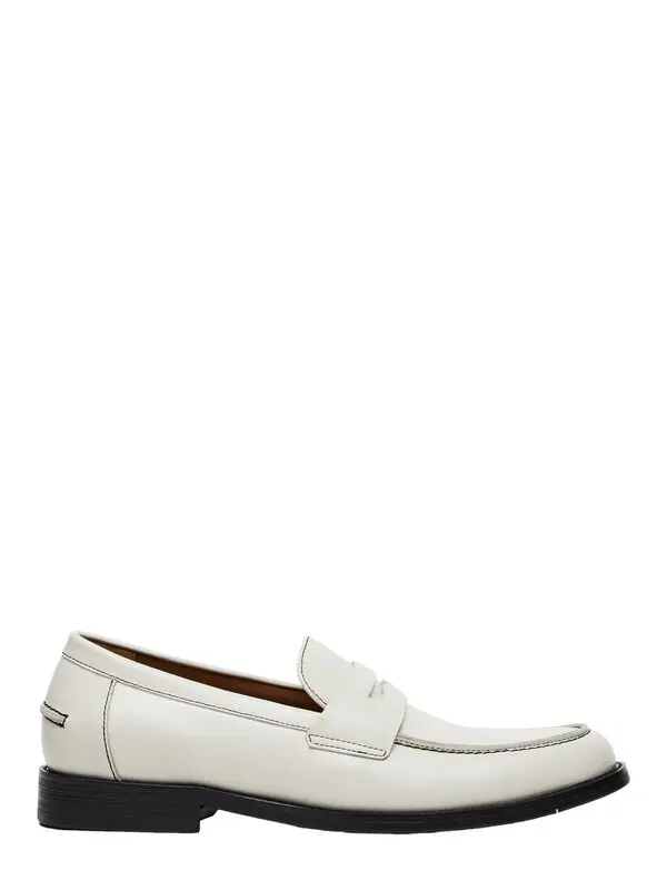 Steve Madden Natan Leather Loafers - White