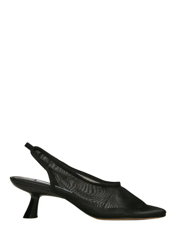 Steve Madden Mesh Slingback Heels - Black