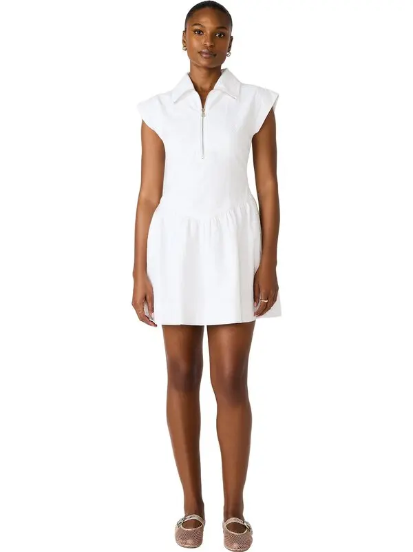 Steve Madden Gracyn Short Sleeve Collared Mini Dress - White