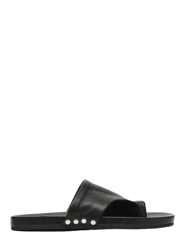 Steve Madden Kessey Leather Thong Sandals - Black
