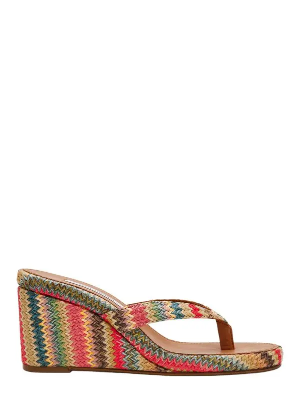 Steve Madden Playing Wedge Thong Sandals - Bright Multi