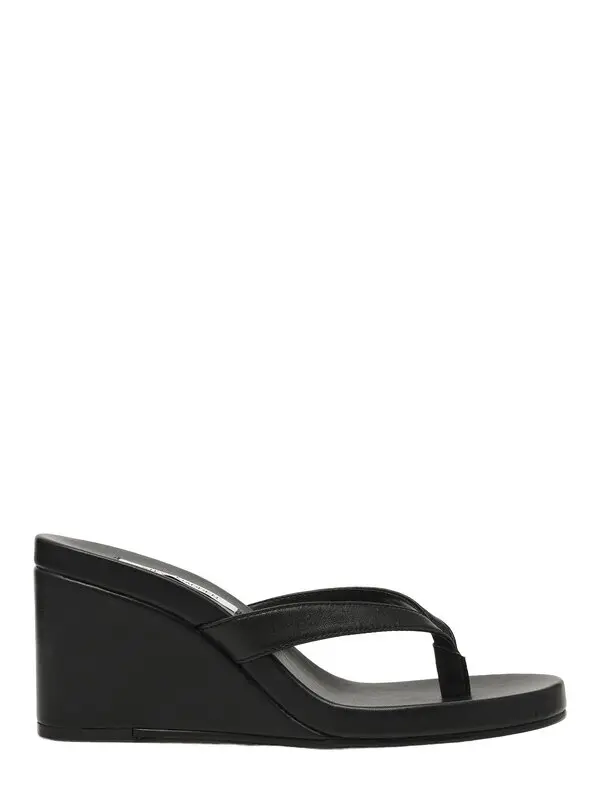 Steve Madden Wedge Thong Sandals - Black
