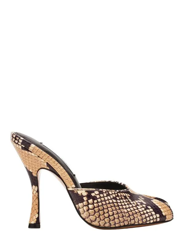 Steve Madden Jules Peep Toe Mule Heels - Snake