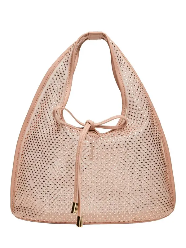 Steve Madden Sheer Rhinestone Embellished Handbag - Blush