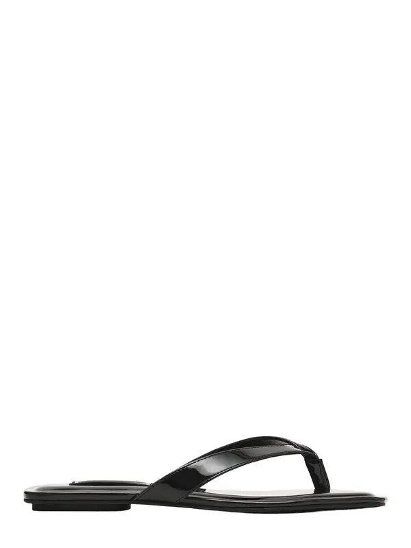 Steve Madden Trella Patent Thong Sandals - Black