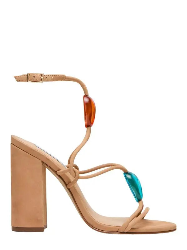 Steve Madden Cato Block Heel Sandals - Tan Multi