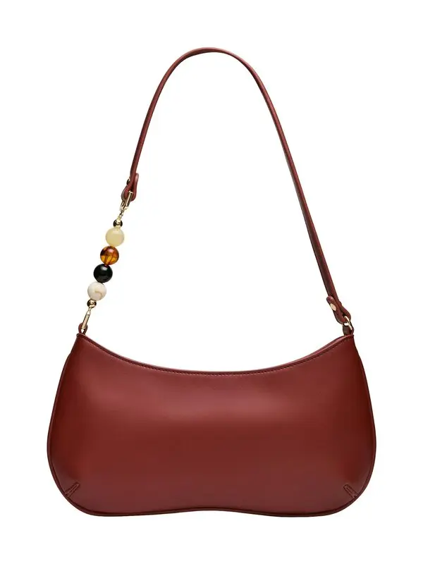 Steve Madden Seren Shoulder Bag With Beaded Strap - Rust