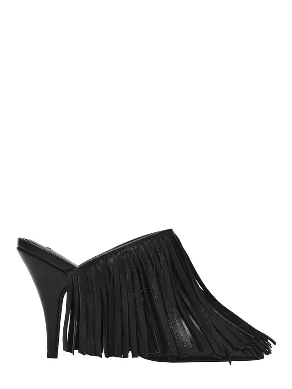 Steve Madden Fringe Mule Heels - Black