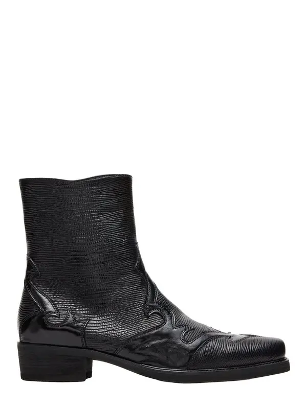 Steve Madden Serrano Ankle Boots - Black Lizard