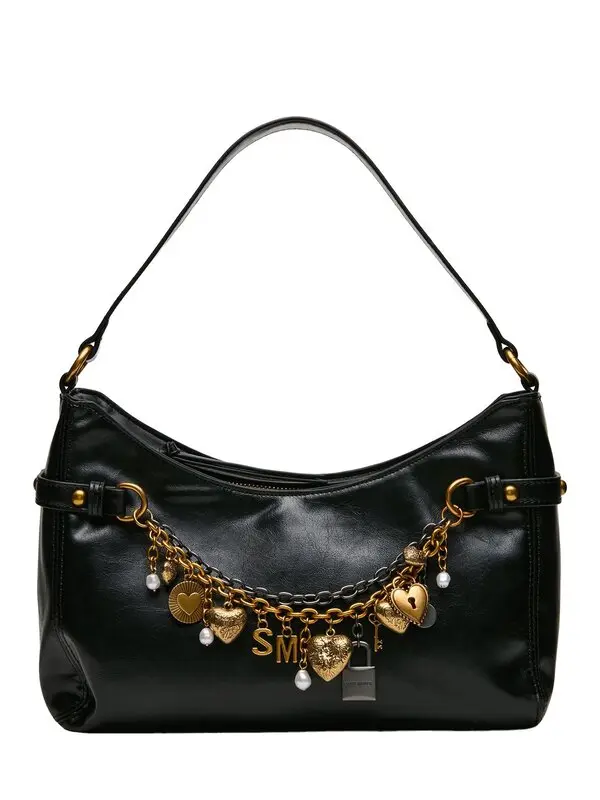 Steve Madden Lianna Shoulder Bag With Charms - Black