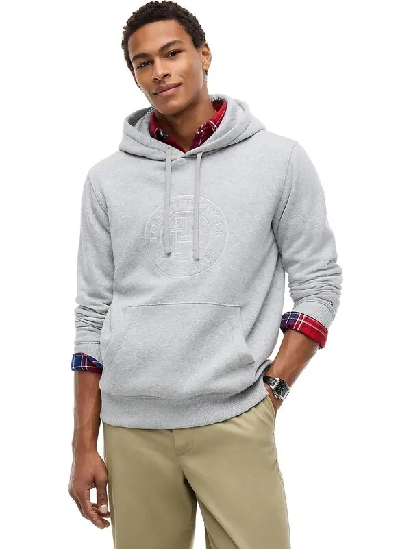 Tommy Hilfiger Embroidered Circle Logo Hoodie - Grey