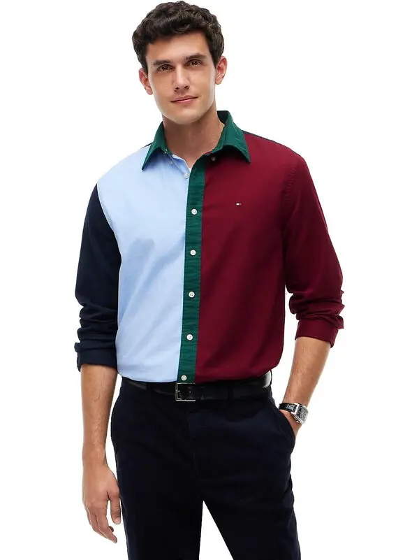 Tommy Hilfiger Regular Fit Colorblock Oxford Shirt - Multi
