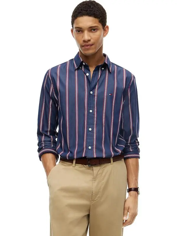 Tommy Hilfiger Regular Fit Striped Shirt - Carbon Navy