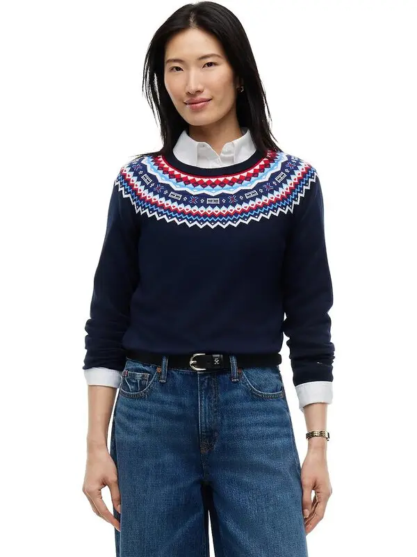 Tommy Hilfiger Fair Isle Crewneck Sweater - Navy