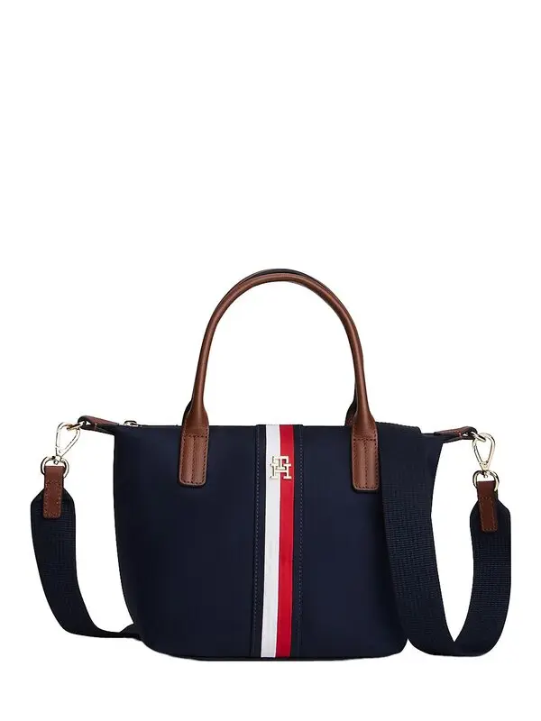 Tommy Hilfiger Monogram Signature Stripe Mini Tote Bag - Space Blue