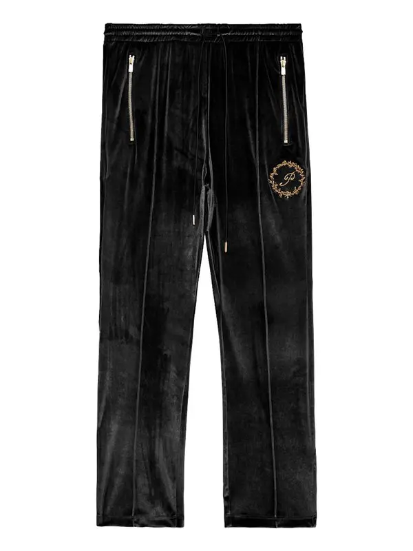 PINE LOS ANGELES Pleated Velour Sweatpants - Black