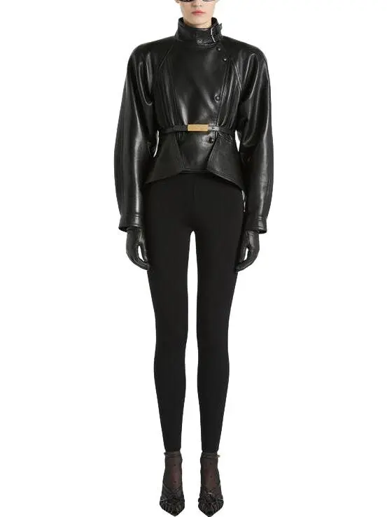 Balmain High-waisted Milano Jersey Trousers - Black