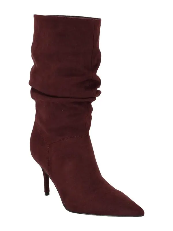 Nine West Murto Faux Suede Slouch Boot - Dark Red
