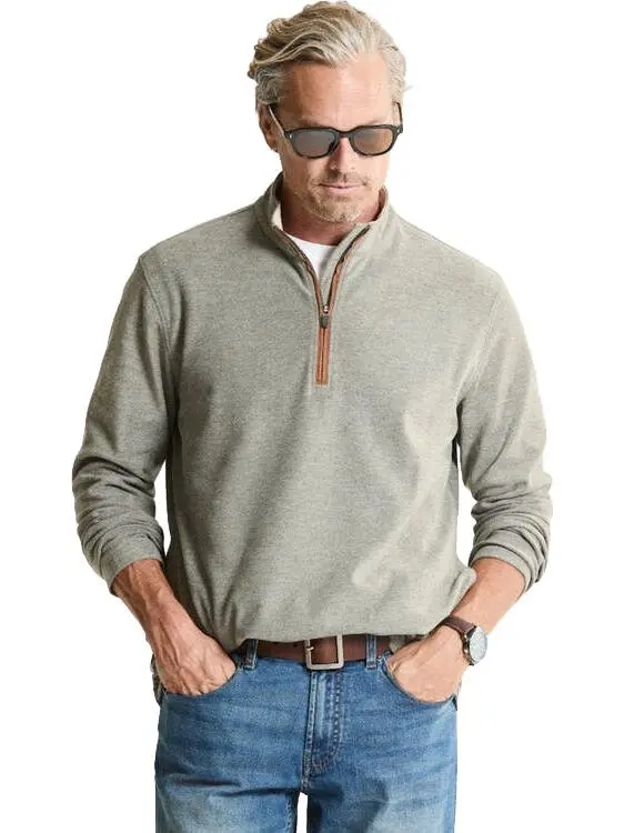 JACHS Ultra Soft Heather Quarter Zip Pullover - Olive