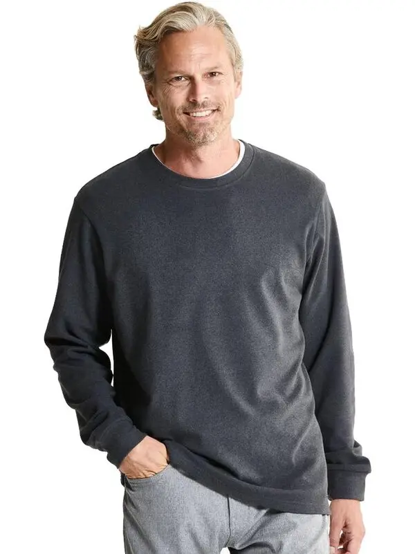 JACHS Ultra Soft Heather Knit Crewneck Sweatshirt - Black