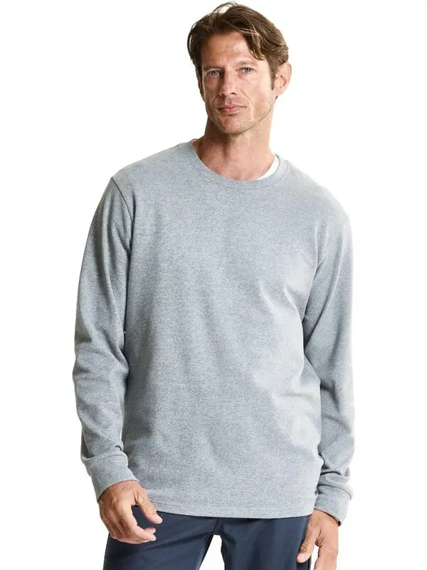 JACHS Ultra Soft Heather Knit Crewneck Sweatshirt - Grey