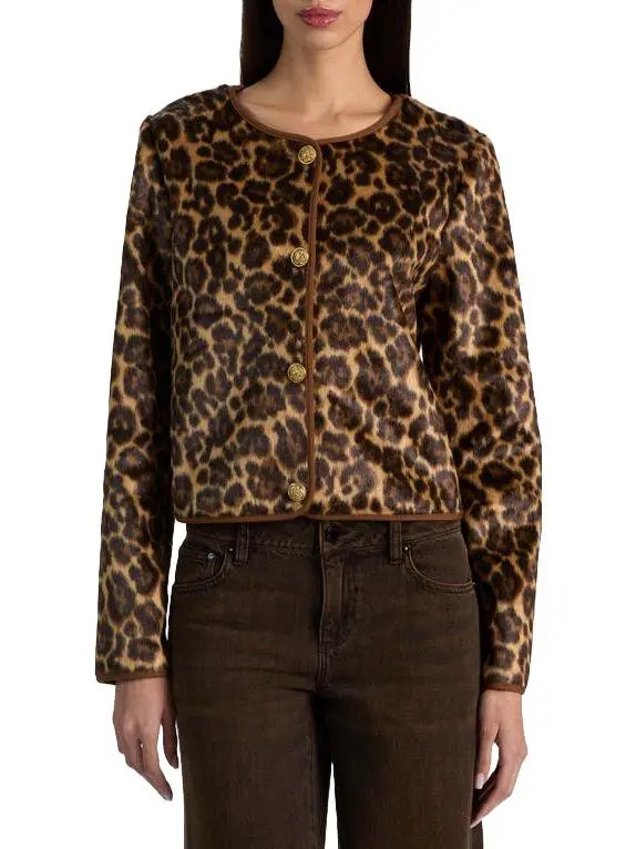 Alice + Olivia Alma Leopard Print Faux Fur Jacket - Spotted Leopard