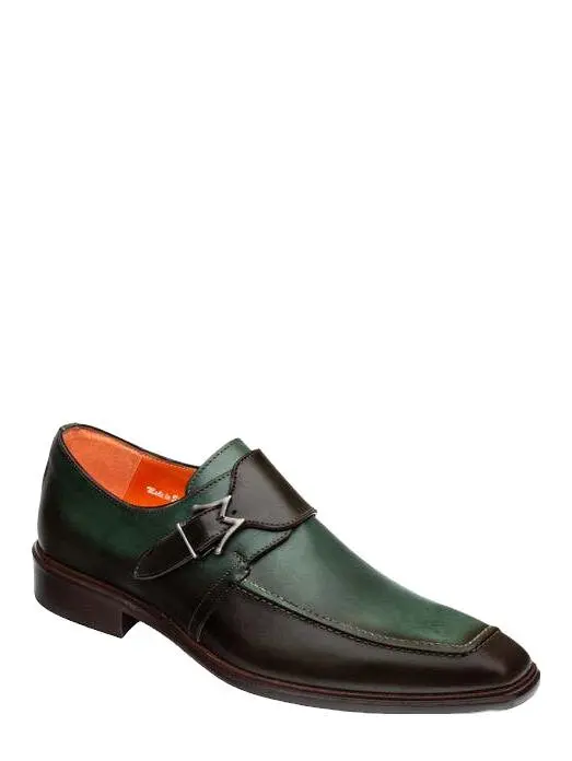 Mezlan Monk Strap Square Toe Shoe - Forest