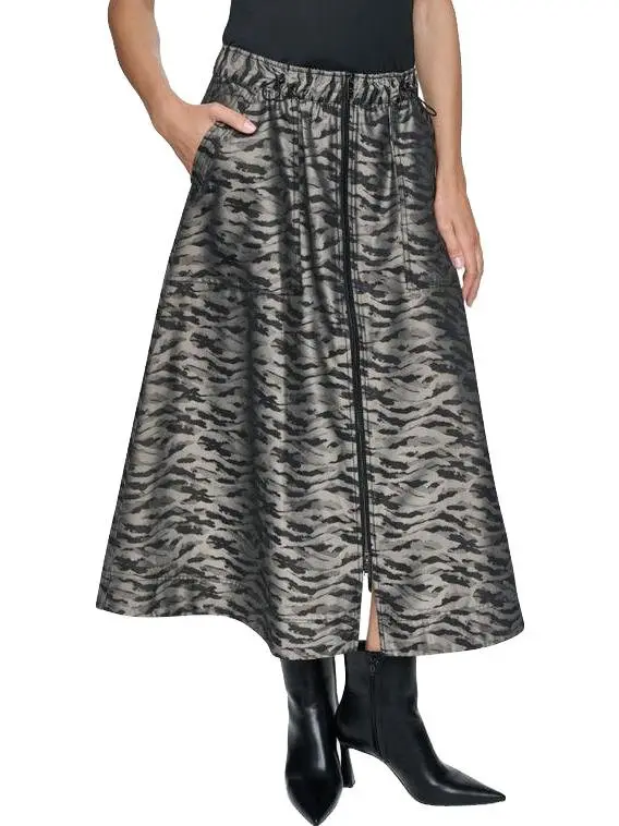 Dkny Jacquard Midi Skirt - Putty