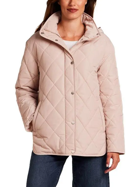 Gallery Quilted Stand Collar Jacket - Soft Blush