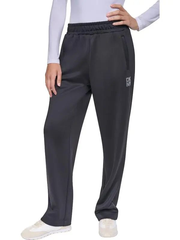 Dkny Scuba Logo Relaxed Fit Pants - Black