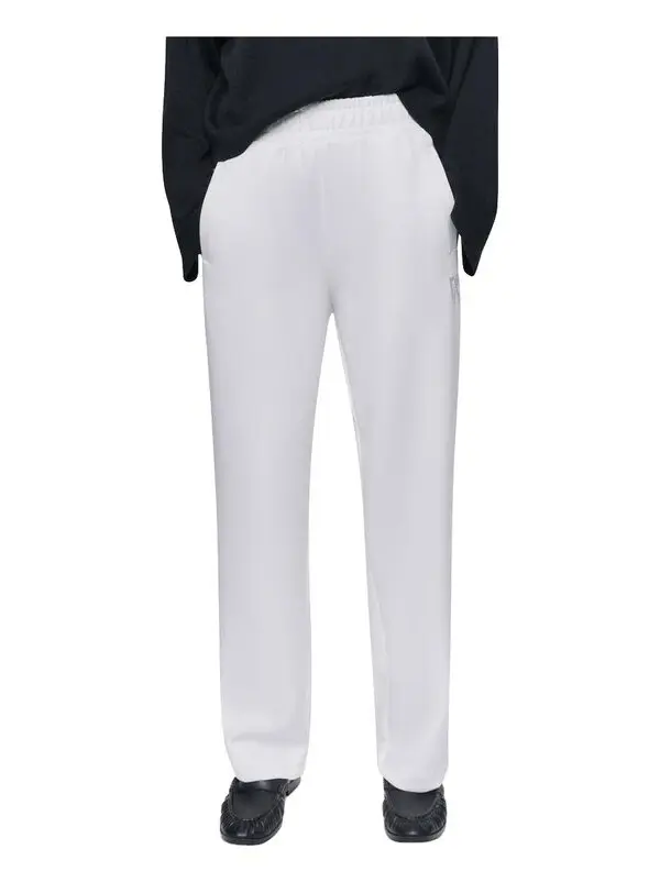 Dkny Scuba Logo Relaxed Fit Pants - Ivory