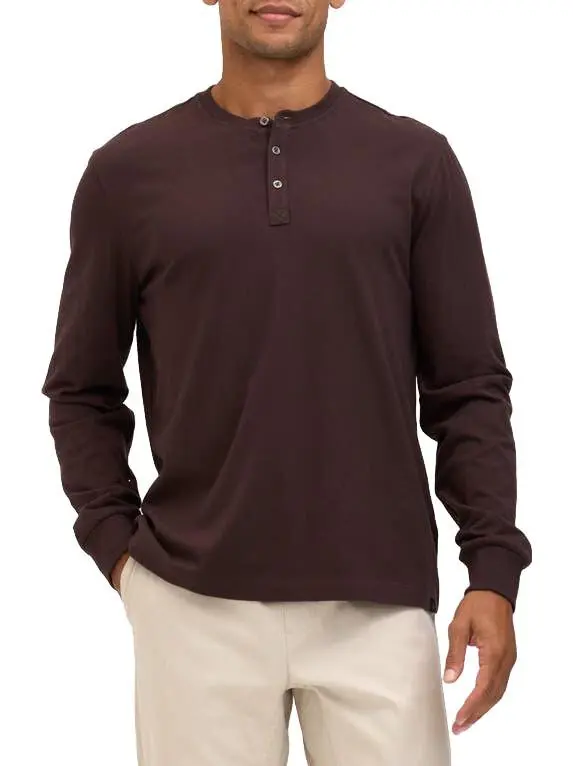 THREADS 4 THOUGHT Doug Organic Cotton Henley - Cocoa